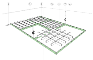 OPEN CELL GRID CEILING – Technomec